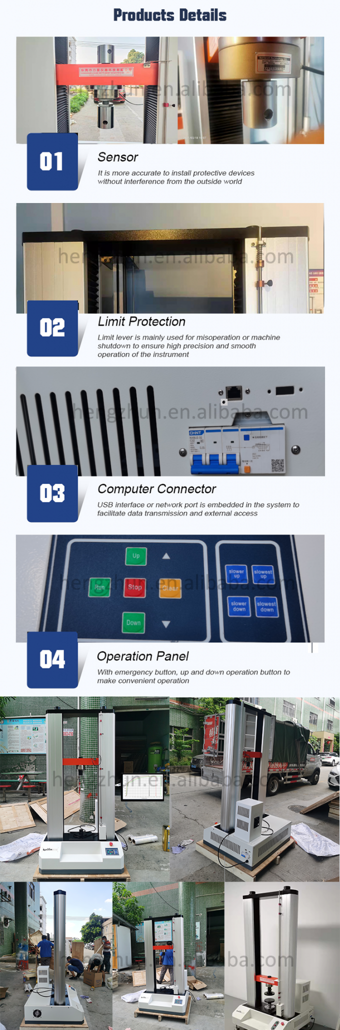 Computer Servo Astm D5035 Universal Testing Machine 10 Ton Tensile ...